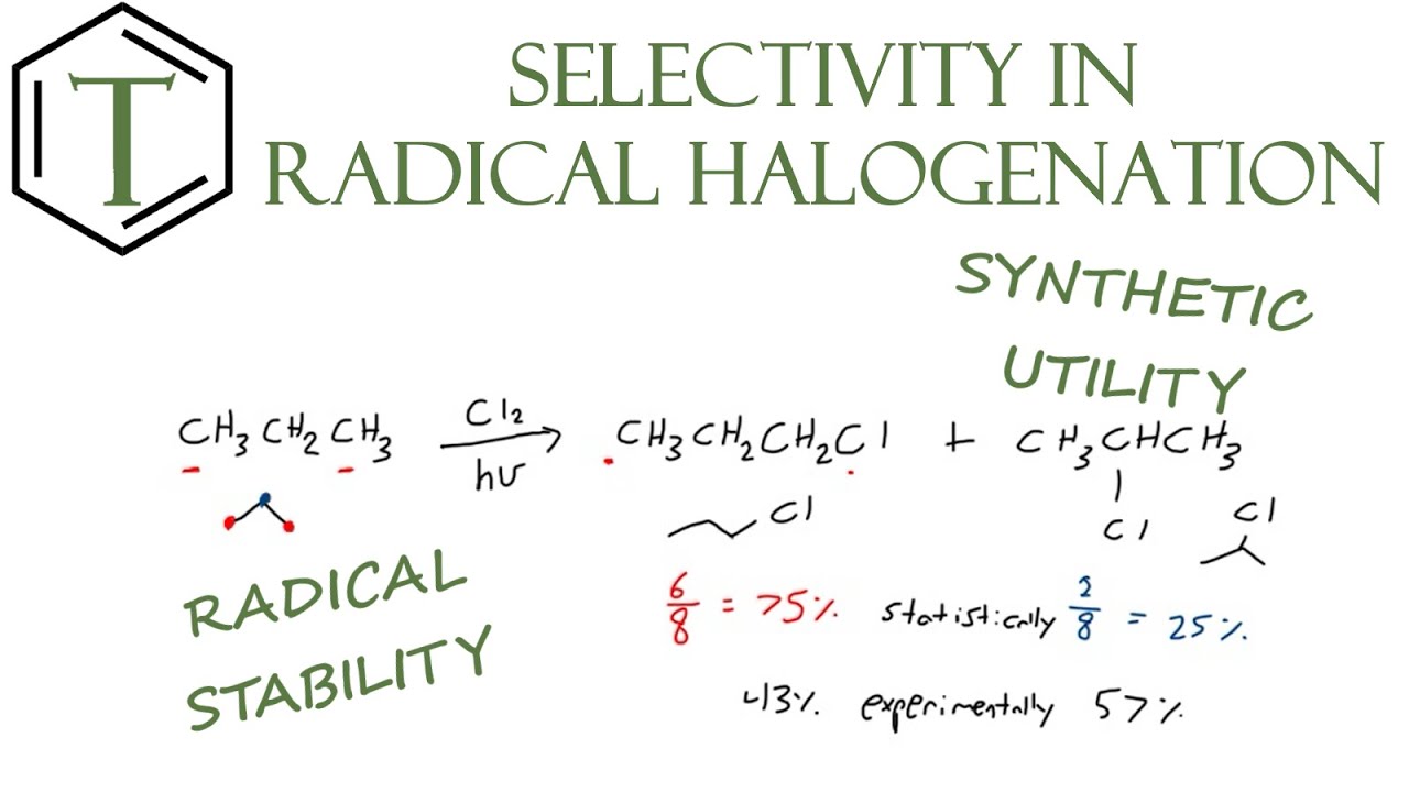 Selectivity in Radical Halogenation | Organic Chemistry Lessons - YouTube