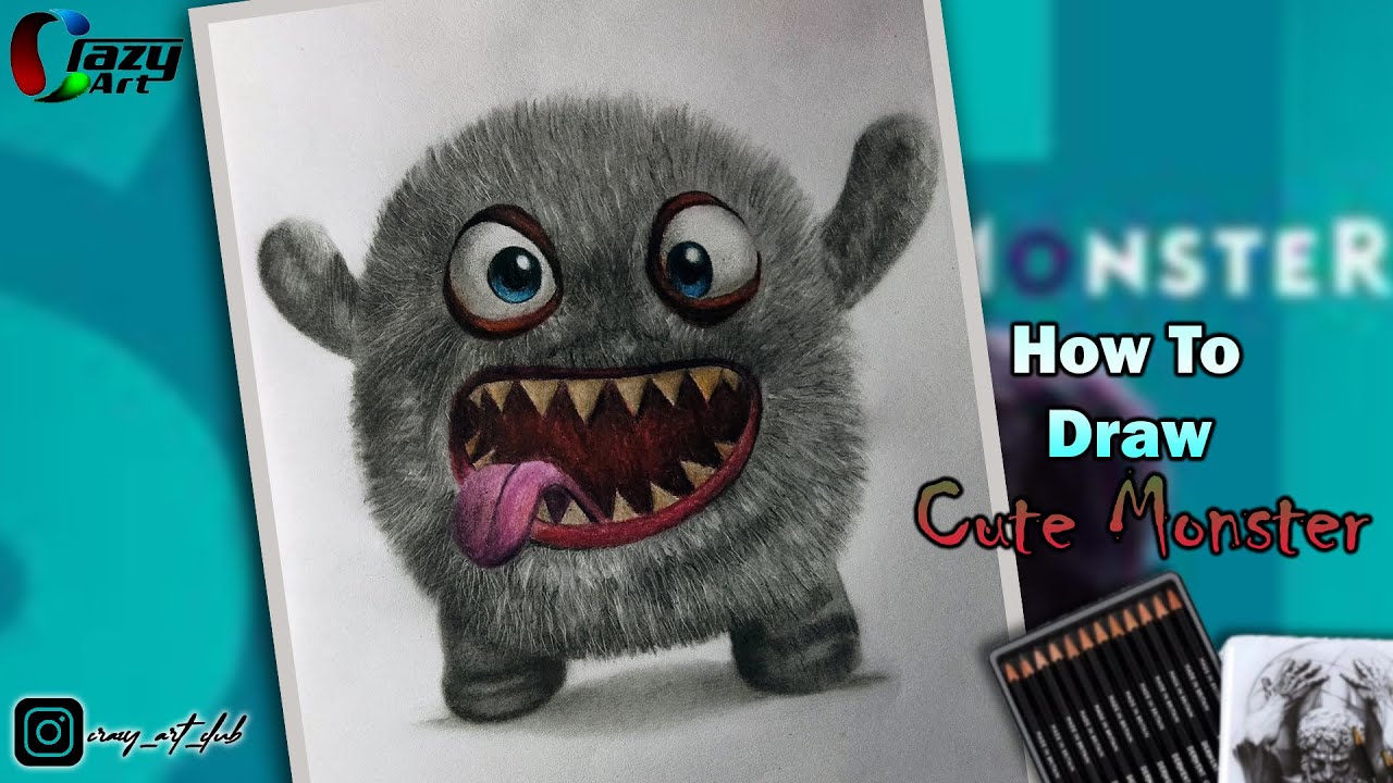 How to Draw a Cute Cartoon Monster Easy || cute monster drawings easy ...