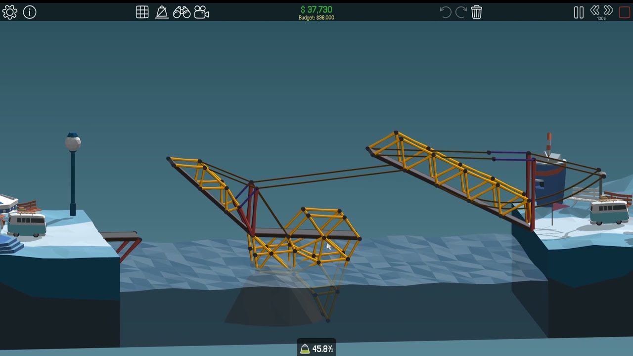 Poly Bridge | 5-10 Double Drawbridge | November 2021 - YouTube