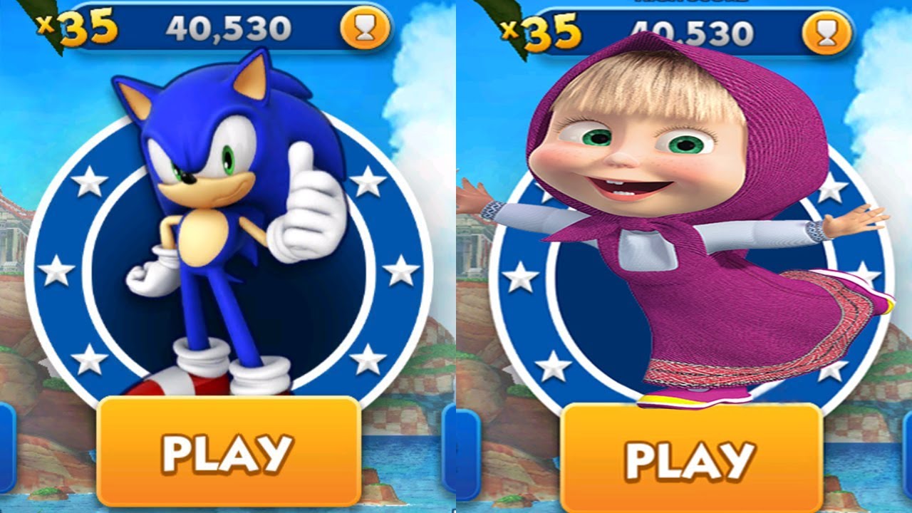 Sonic Dash vs Masha Run - All Characters Unlocked All Bosses Eggman ...