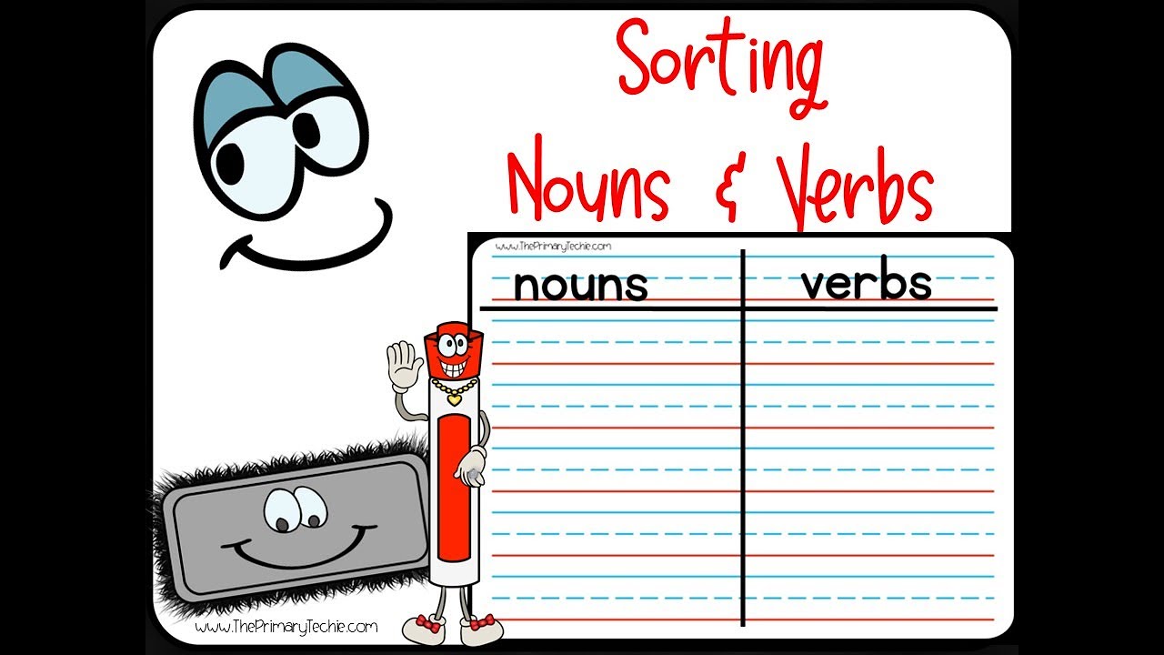 Parts of Speech Sort - Nouns and Verbs Back to School - YouTube