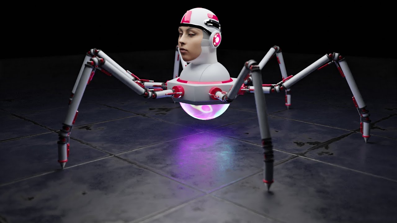 Robotic Mechanical Hexapod Cyborg, Armature Animation Made in Blender Render with Cycles - YouTube