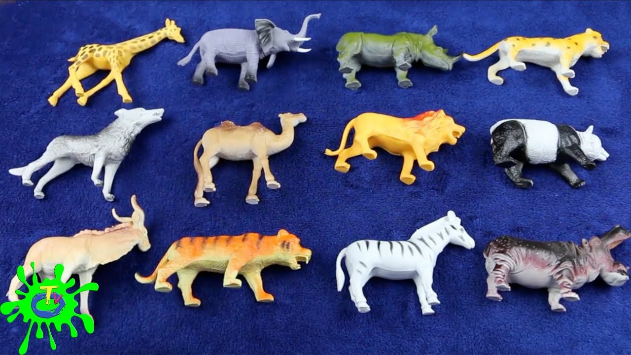 Learning Wild Animals Sounds and Names with Toys | Educational video ...