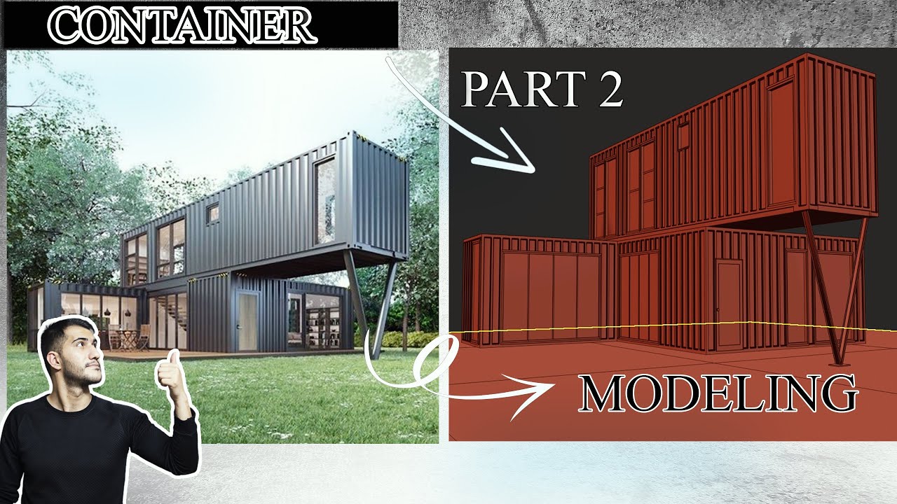 3ds max exterior Container Modeling and rendering ParT 2 آموزش مدل سازی در تریدی مکس کانتینر ...