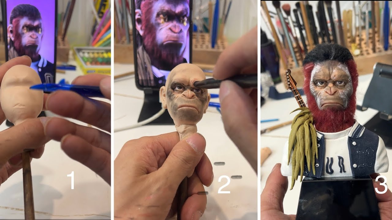 clay boring ape making process 🫣🫣🫣@duomedoll - YouTube