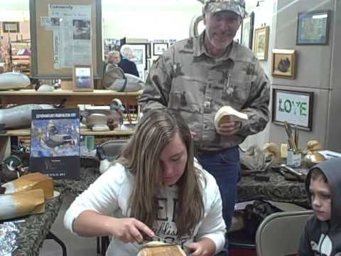 Haley and Drake working with Tommy Deagle making a decoy - YouTube