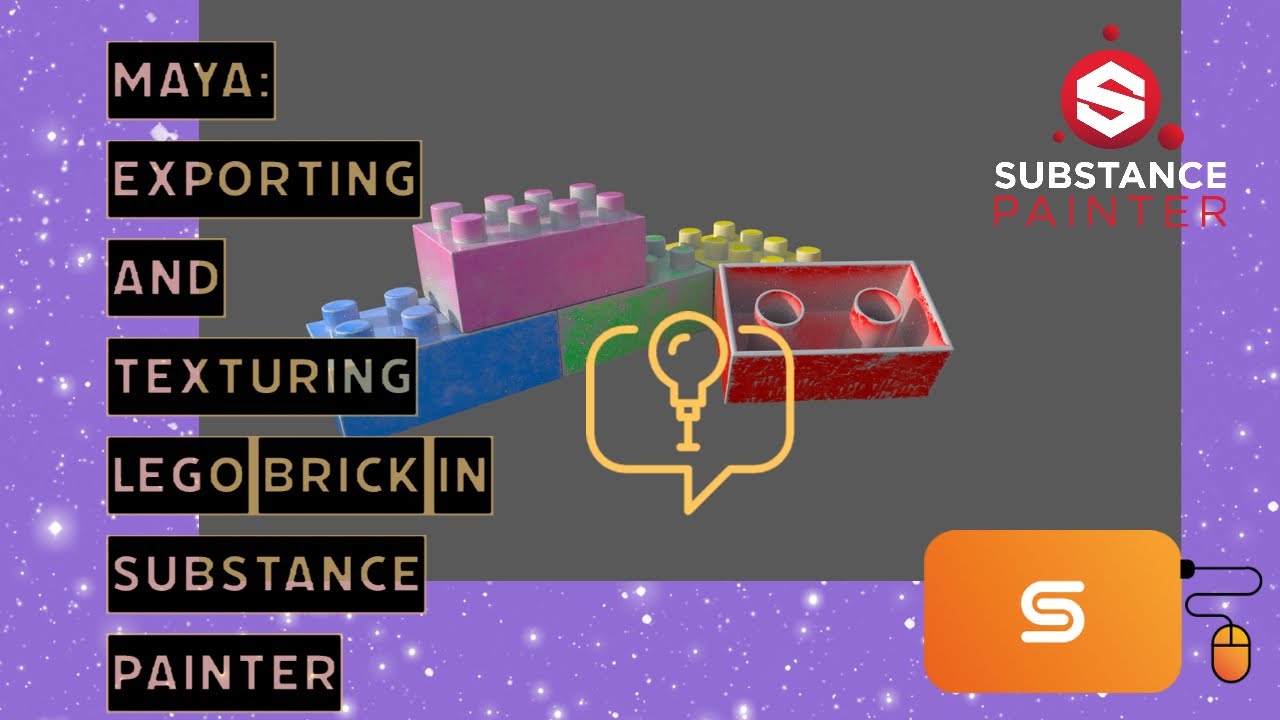 Maya and Substance Painter- Exporting and texturing Lego block - YouTube
