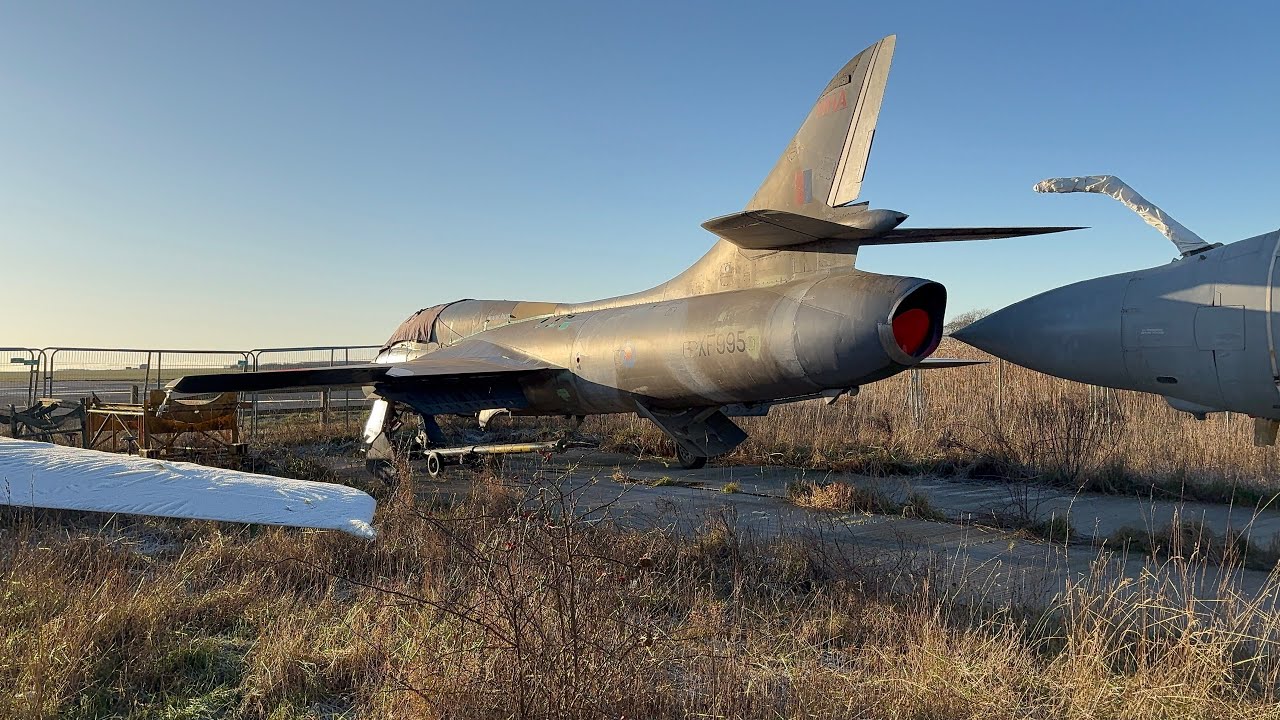 Old hawker hunter jets found on a runway - YouTube