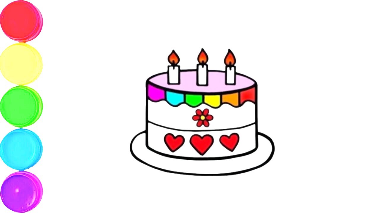 Set Birthday Cakes How to Draw a Birthday Cake - YouTube