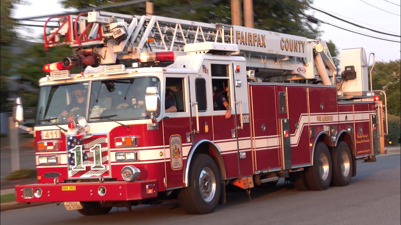 Fairfax County Fire & Rescue Truck 411 Responding - YouTube