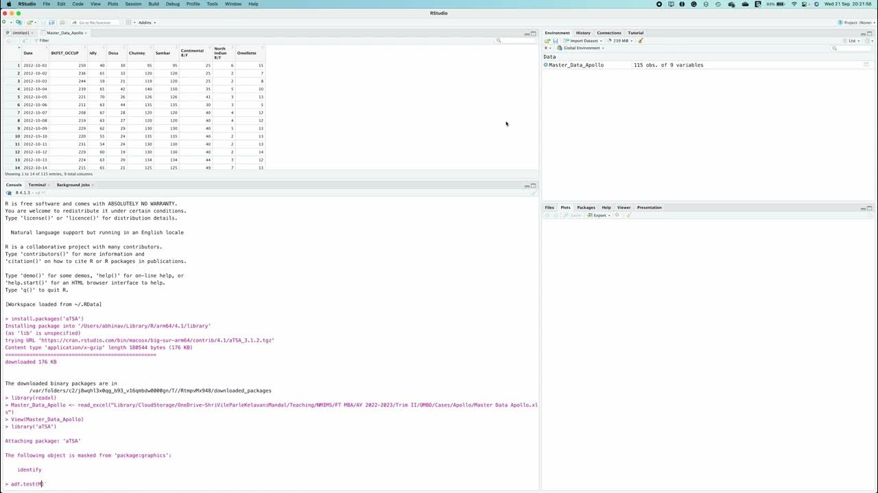 How to perform augmented dickey fuller test in R - YouTube