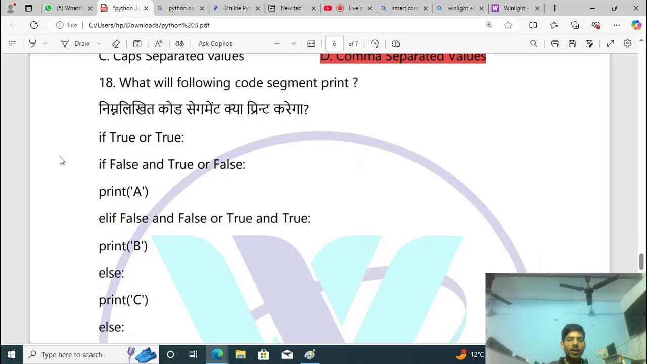 PYHTON QUESTION MCQ SET 20 | M3-R5 PYTHON PROGRAMMING - YouTube
