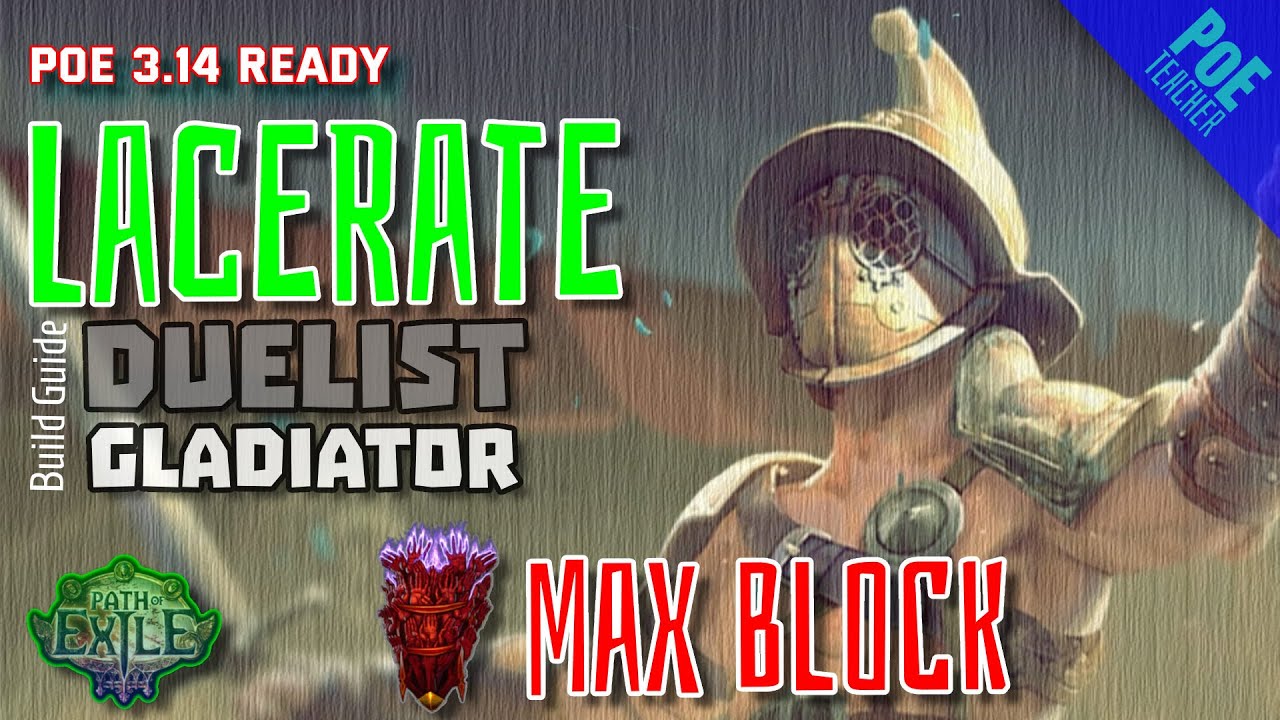 【Path of Exile - PoE】 Lacerate Build - Gladiator Duelist - YouTube