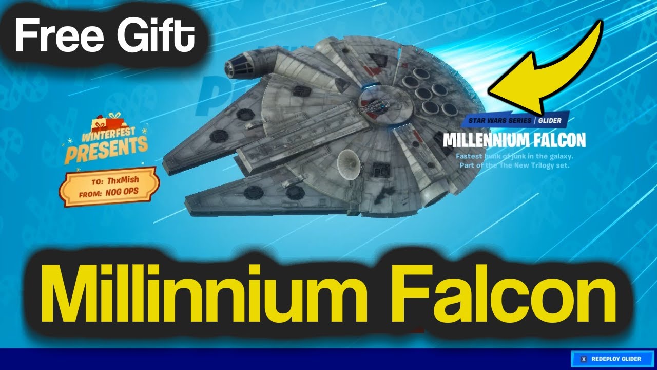 How to get *FREE* Millennium Falcon Glider in Fortnite (Winterfest ...