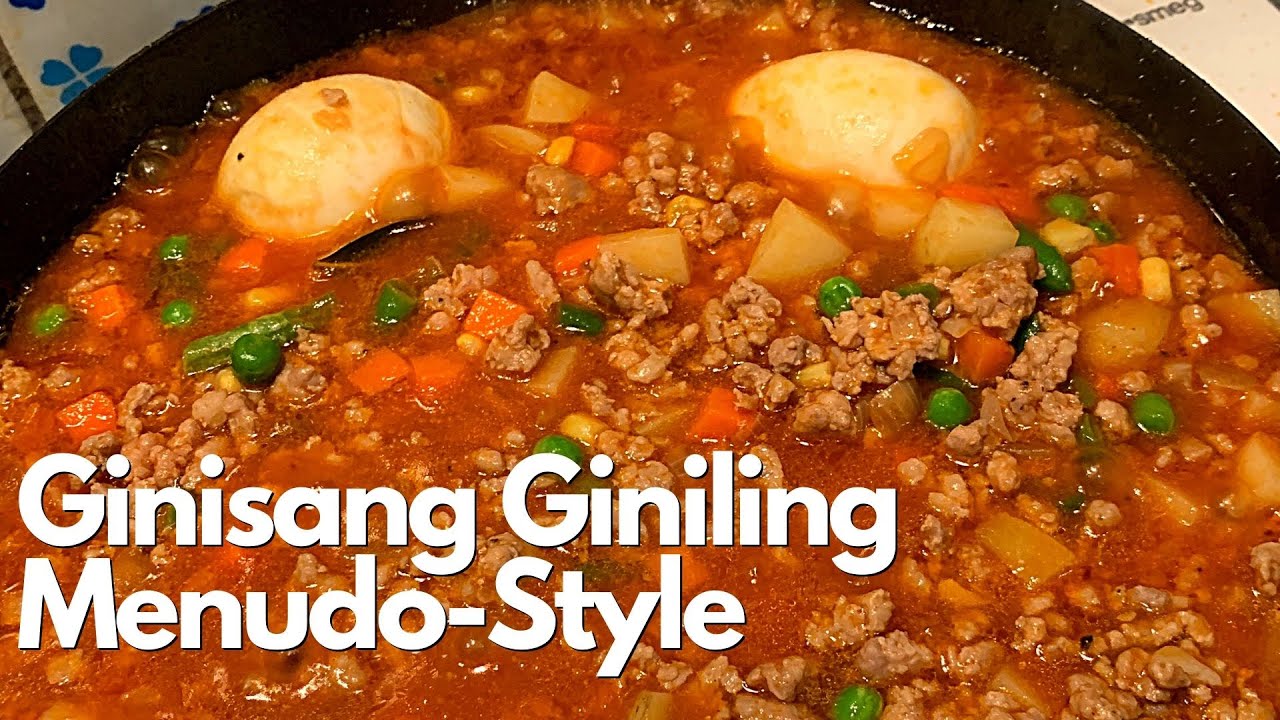 Ginisang Giniling na Baboy Menudo-Style w/ Eggs - YouTube