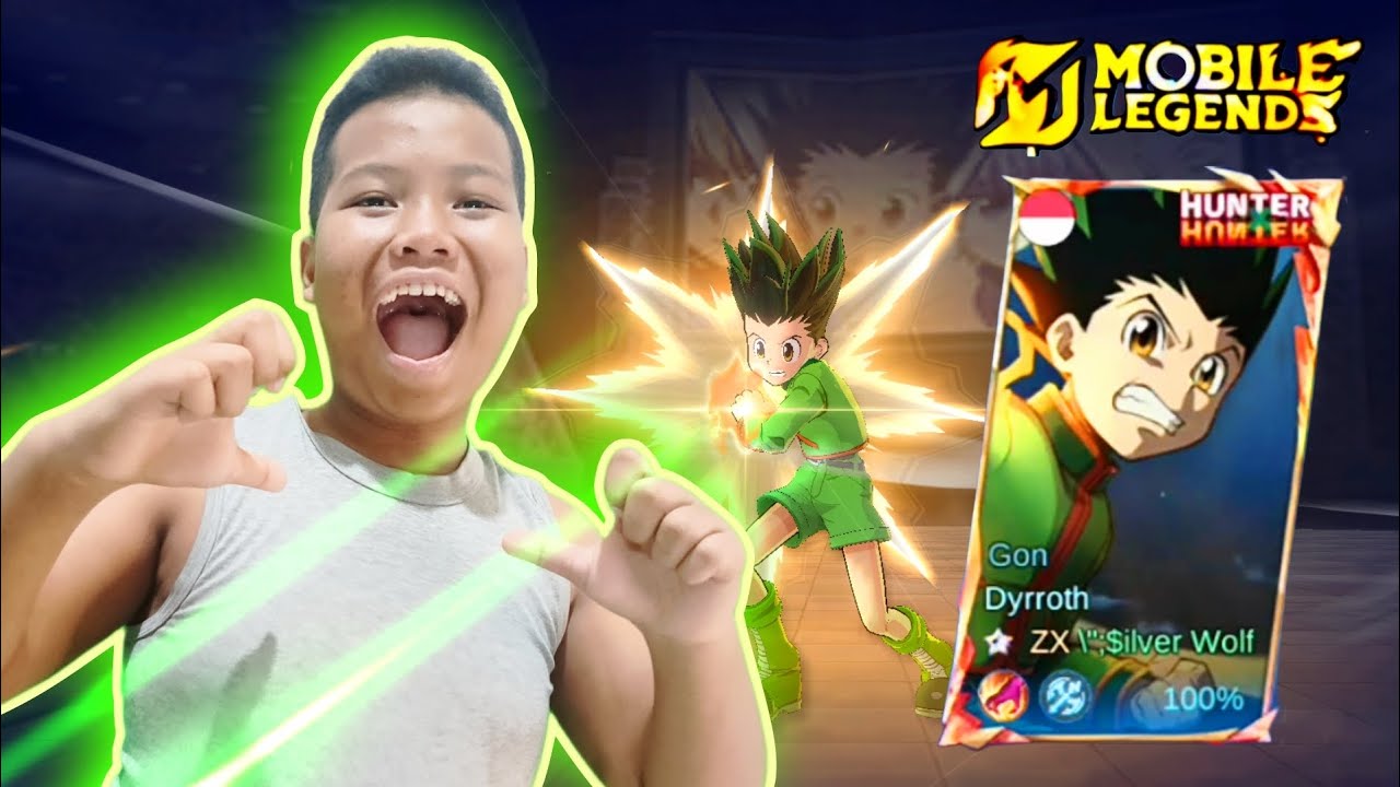 SOLO RANK MAIN DYRROTH PAKAI SKIN ANIME HUNTER X HUNTER GON!! Mobile ...