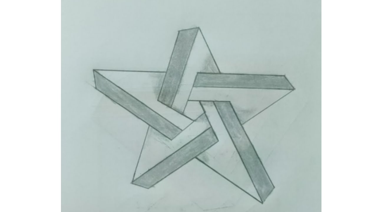 Learn how to draw 3D Star with pencil step by step. Beautiful Drawing ...