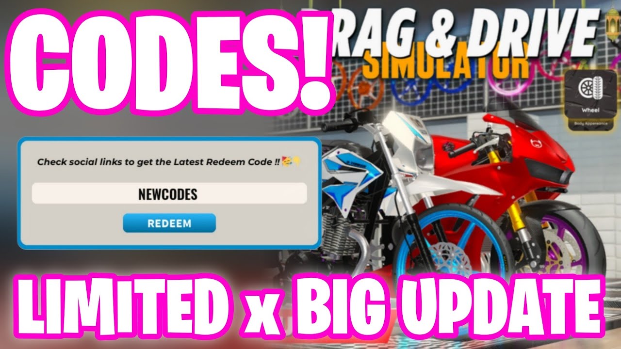 *NEW* ALL LIMITED x BIG UPDATE CODES FOR DRAG DRIVE SIMULATOR! DRAG ...