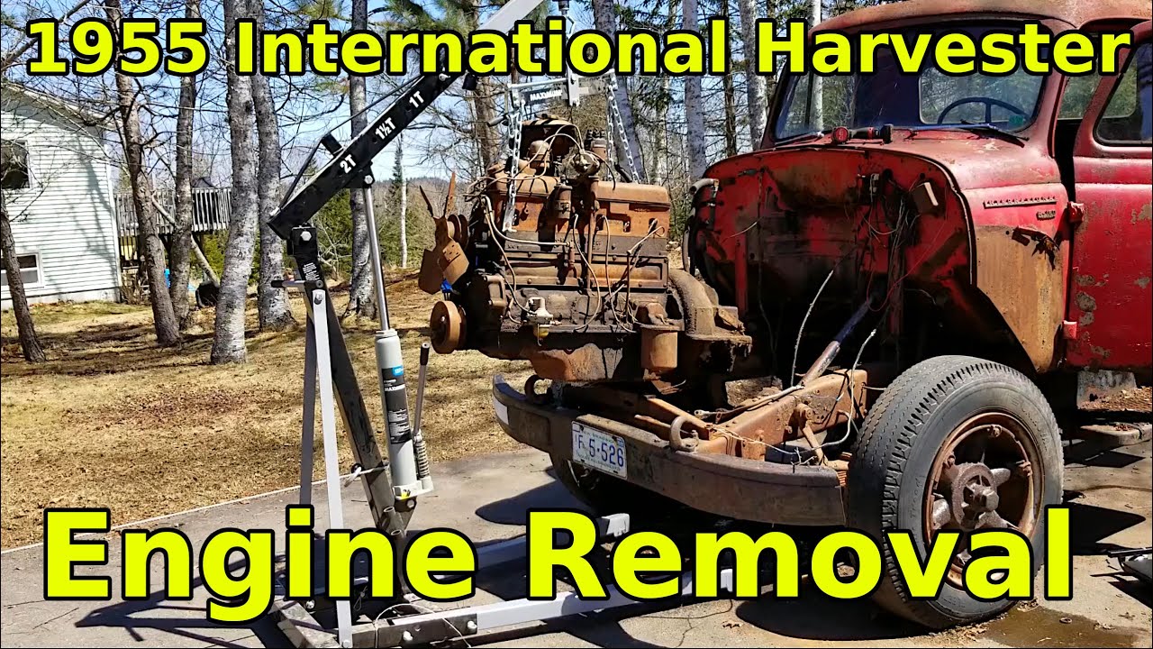 1955 International Harvester R180 Engine Removal - YouTube