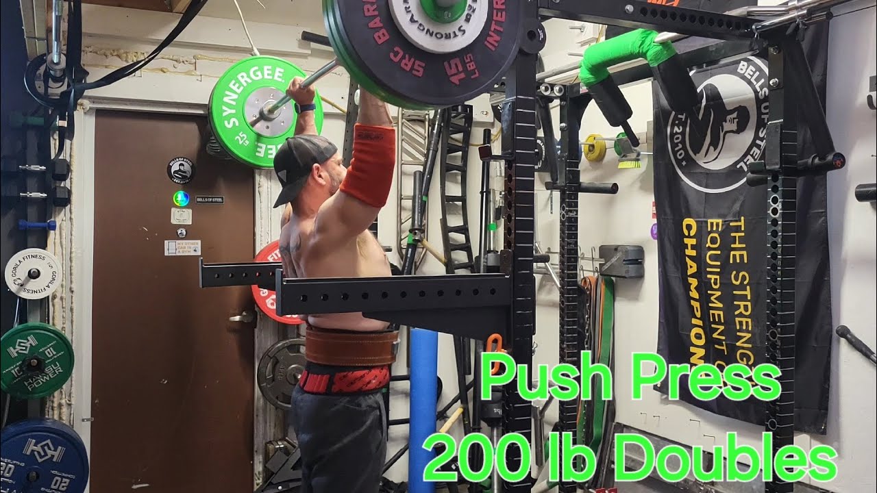 Road to a 230 lb PUSH PRESS. 200 lb Doubles 8 Weeks to Jacked (W1D3). # ...