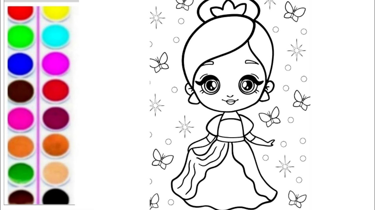 Princess drawing for children||learning drawing for kids and Toddlers ...