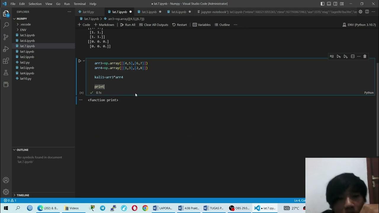 LATIHAN 7 DASAR VSCODE PERKALIAN MATRIX UNIVERSITAS PAMULANG - YouTube
