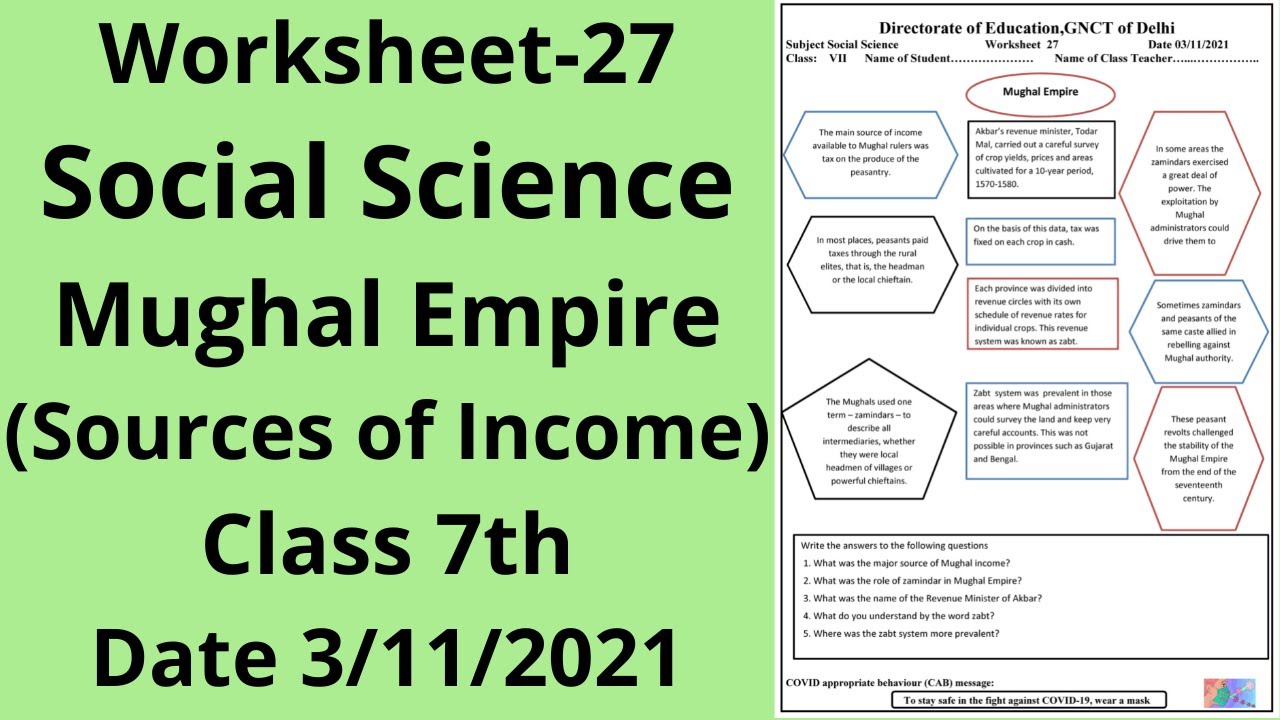 Worksheet 27 sst class 7 English Medium (3/11/21)/worksheet sst class 7 ...