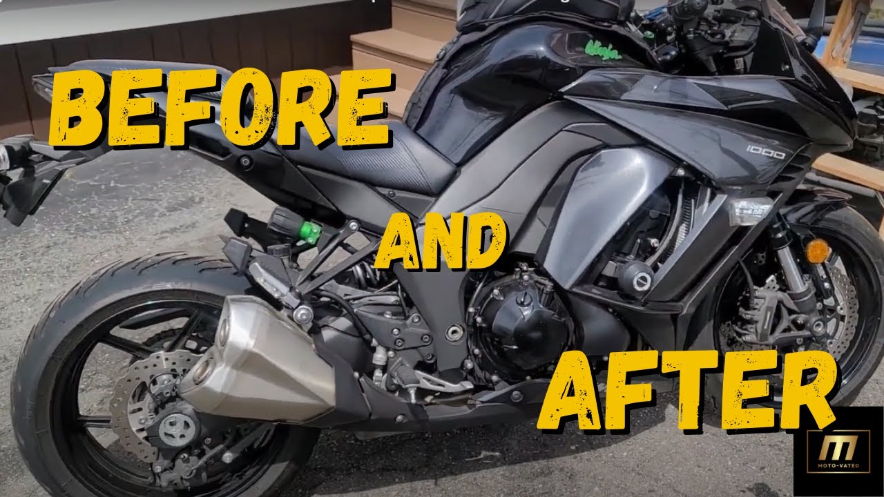 Ninja 1000ABS Modified Stock Exhaust Comparison and Oil Change - YouTube