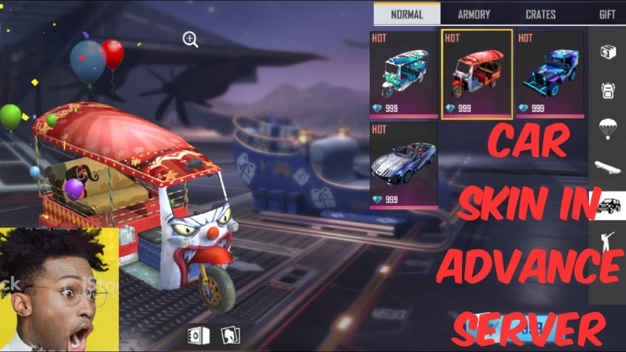 Free Fire all Car Skin - All Emote And grenade In Advance Server - YouTube