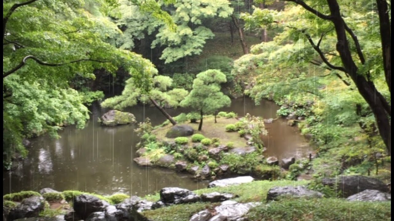 Rain in a Japanese Garden II - YouTube