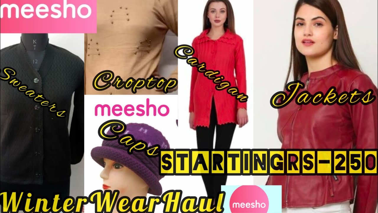 HUGE Meesho WinterWear Haul|Trendy Jackets, Croptop, Caps,Sweaters ...