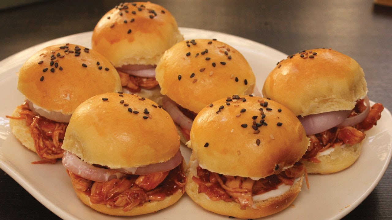 Mini BBQ Chicken Burger with homemade bbq Sauce & Homemade bun باربی ...