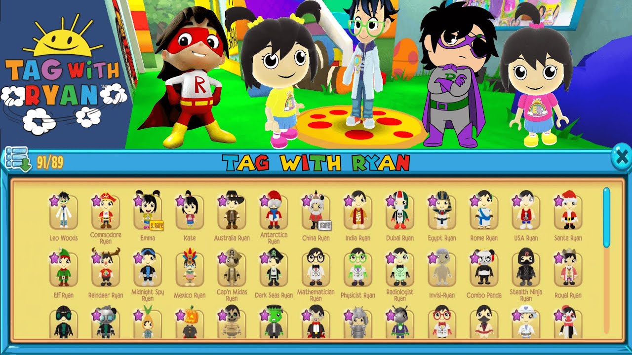 Tag with Ryan - All 91 Characters Unlocked of All Time - YouTube