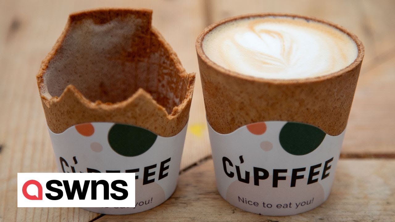 Eco-friendly coffee shop introduces edible cups to cut down on waste ...