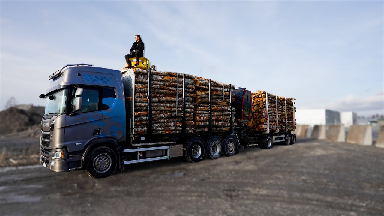 Loading Birch Pulpwood with the New Crane | One close call 🌳 - YouTube