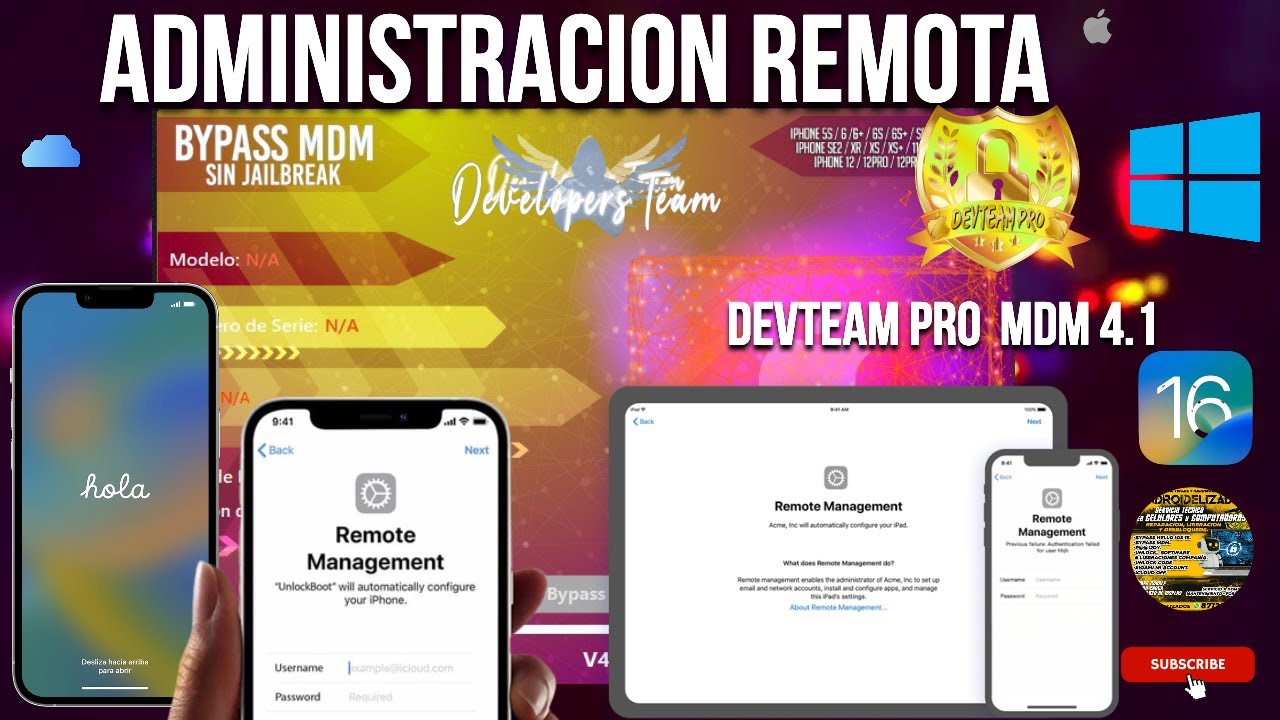 😍BYPASS IOS 16.1 ADMINISTRACION REMOTA | REMOTE MANAGEMENT | WINDOWS | FIX DEVTEAM PRO MDM - YouTube