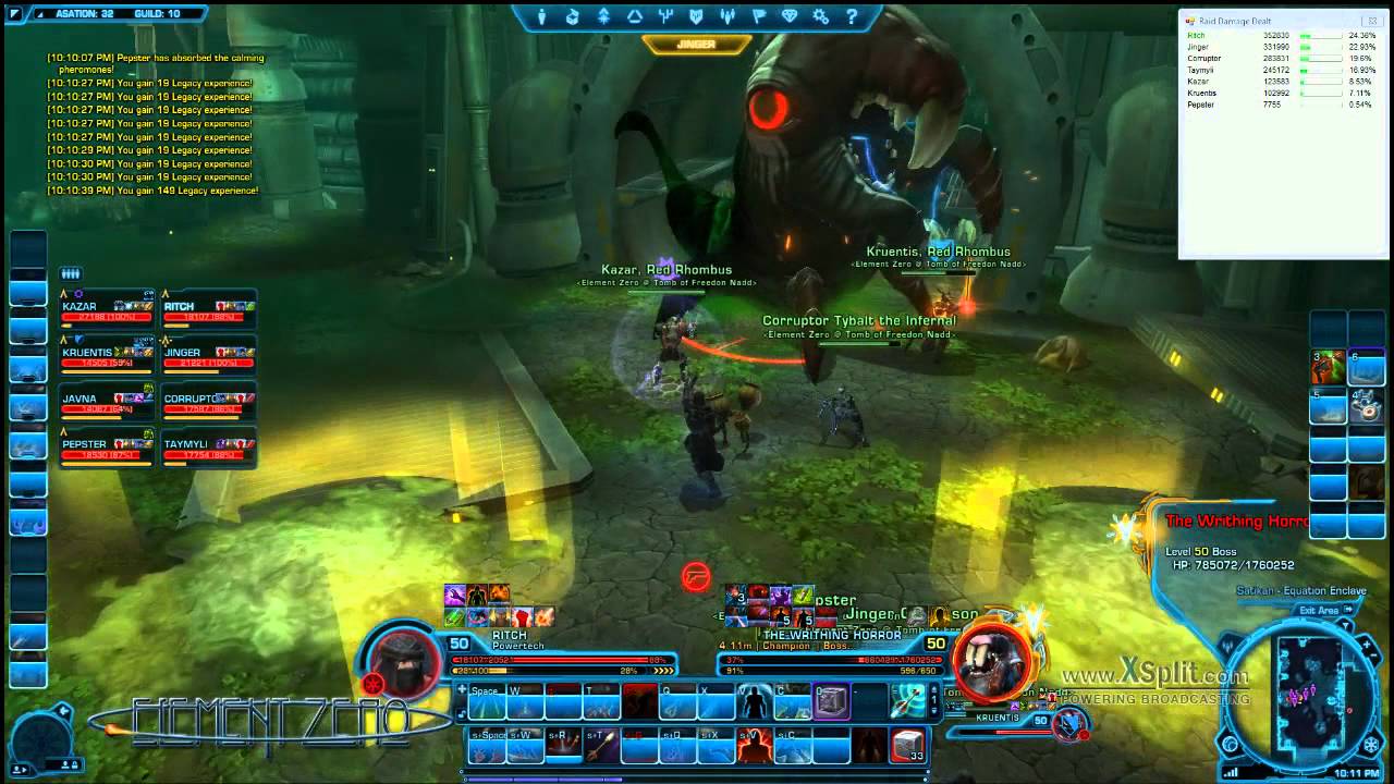 SWTOR: Element Zero 8 man HM The Writhing Horror - YouTube
