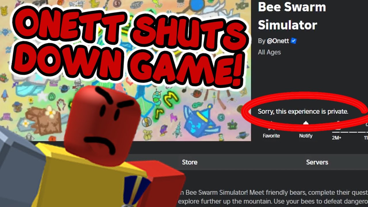 ONETT SHUTS DOWN BEE SWARM SIMULATOR - YouTube