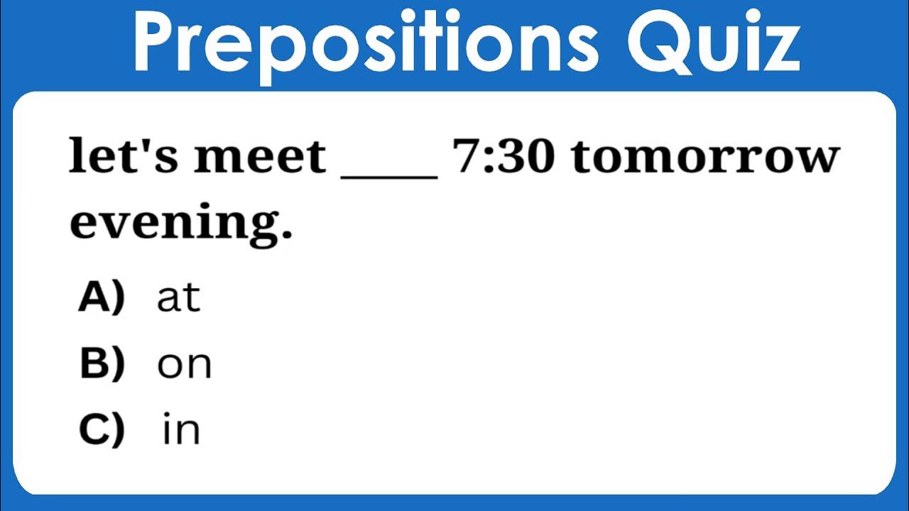 Prepositions Quiz | English Grammar Test | English Grammar Quiz - YouTube