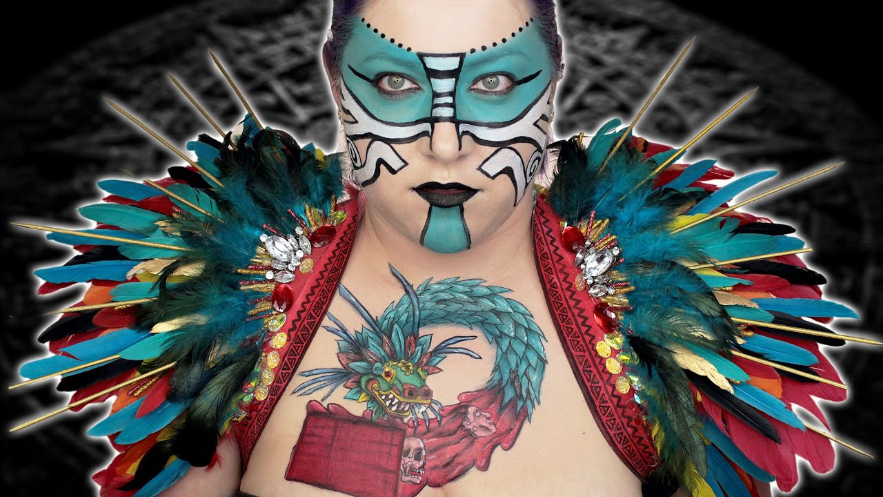 QUETZALCOATL (Feathered Snake Mayan God): Makeup tutorial - YouTube
