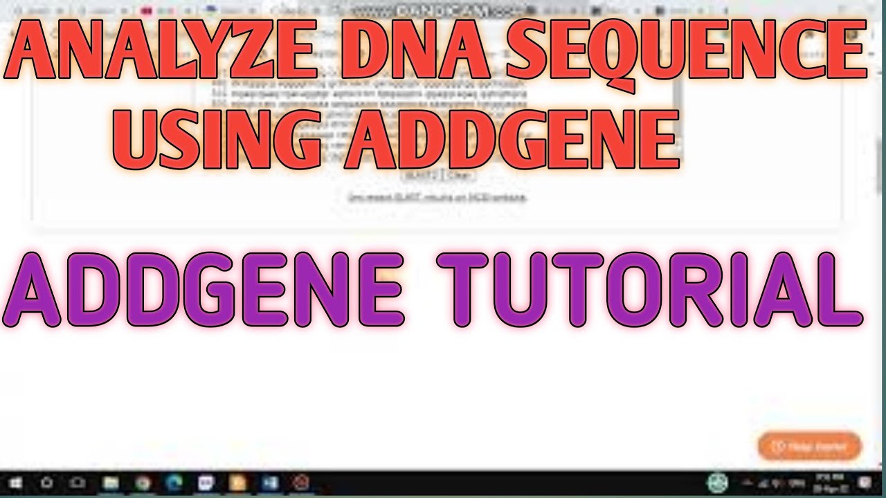 Analyze DNA sequence using Addgene - YouTube