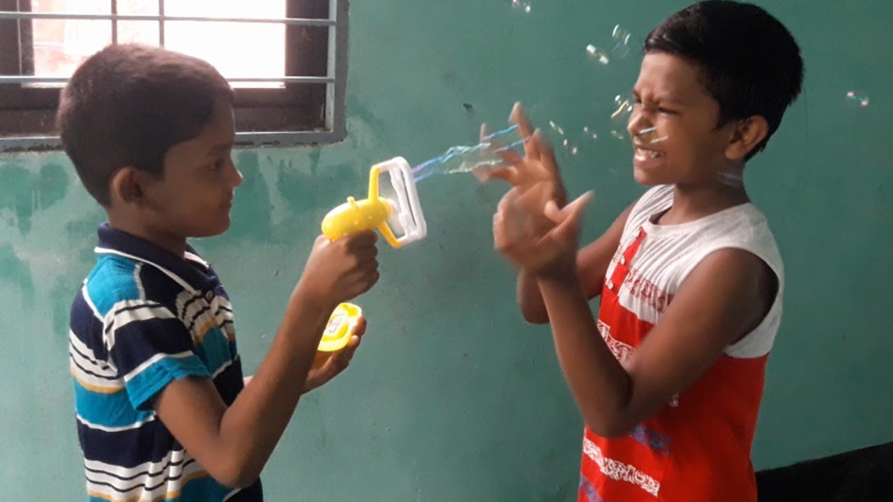 BUBBLE GUN for kids - Playtime with Bubble Gun - YouTube