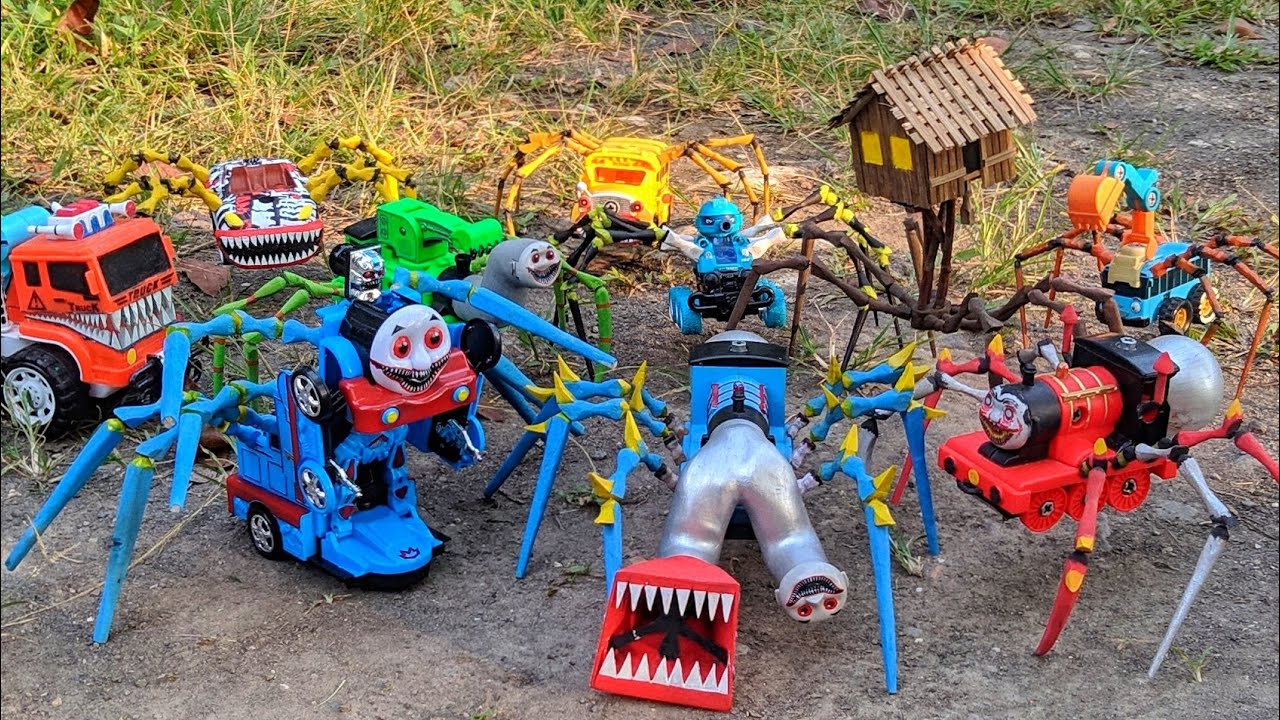 Kereta Api Thomas Exe Train Eater vs Robot Thomas Exe Laba Laba, House ...