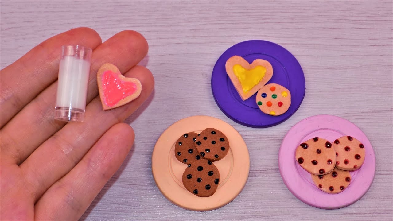 DIY Miniature Glass of Milk 🥛 and 🍪 How to Make Miniature Things - YouTube