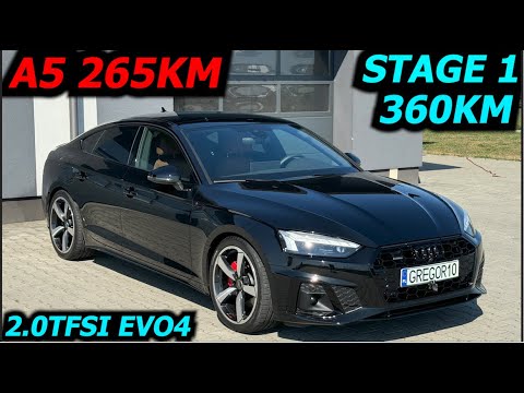 Audi A5 360KM 2.0TFSI EVO4 STAGE 1 DPAA (265HP stock) GREGOR10 ChipTuning DL382 - YouTube