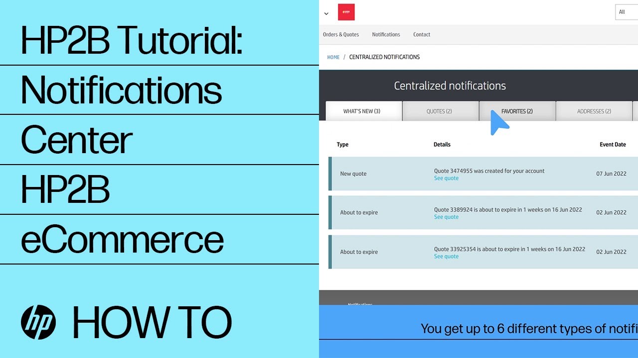 HP2B Tutorial: Notifications Center | HP2B eCommerce | HP Support - YouTube