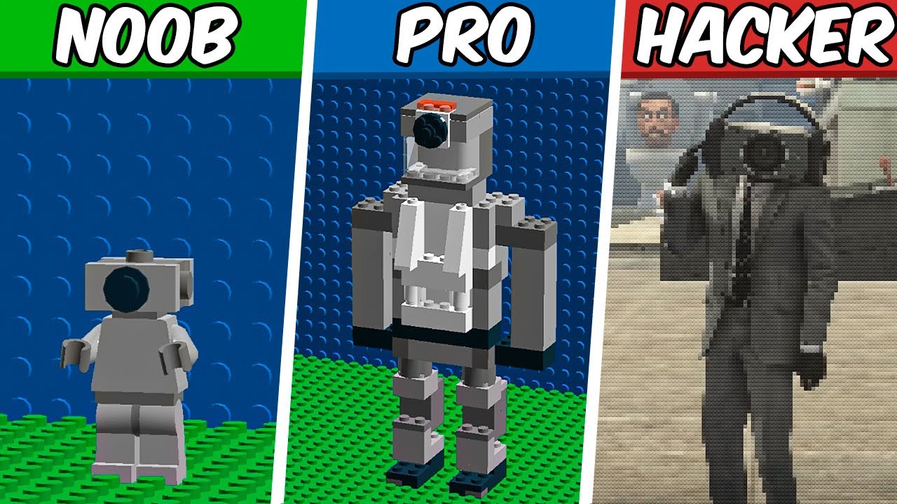 LEGO Speaker Man : Noob, Pro, HACKER! (Skibidi Toilet Animation Meme ...