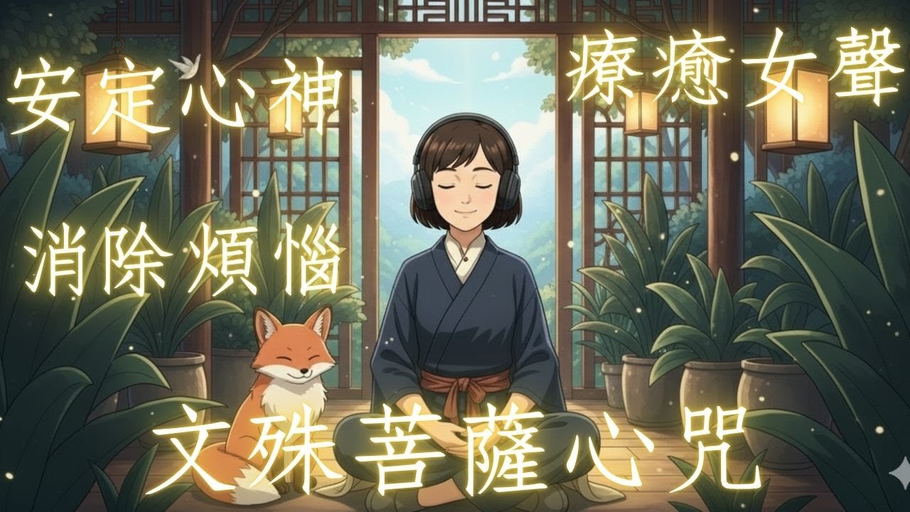 文殊菩薩心咒 (Oṃ arapacana dhīḥ)｜安定心神，消除煩惱｜療癒女聲 - YouTube