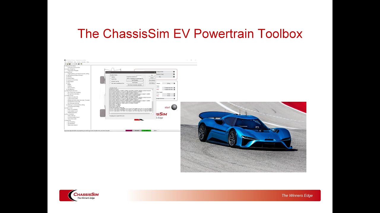 The ChassisSim EV (Electric Vehicle) Powertrain toolbox - YouTube
