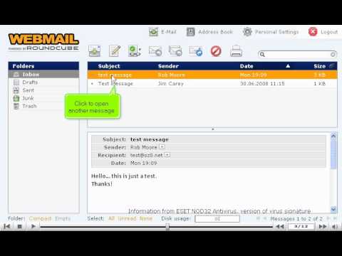 How to open email message in RoundCube - RoundCube - YouTube
